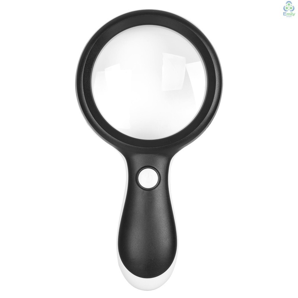 10X Handheld Magnifier Lighted Magnifying Glass Lens Large Diameter ...