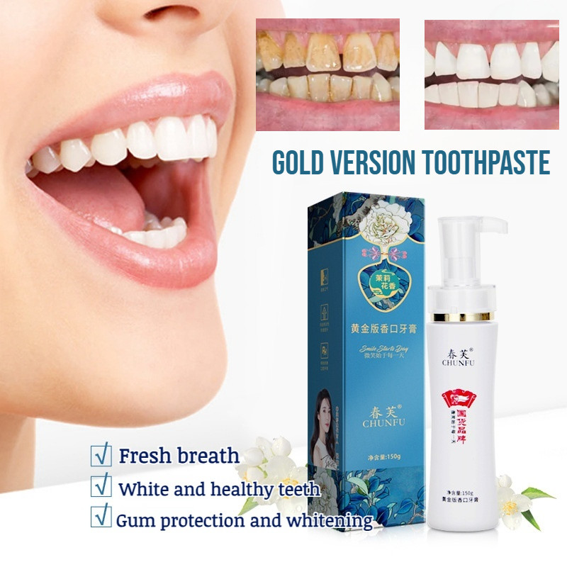 Gold Edition Fragrance Toothpaste Push-Type Fresh Breath Toothpaste ...
