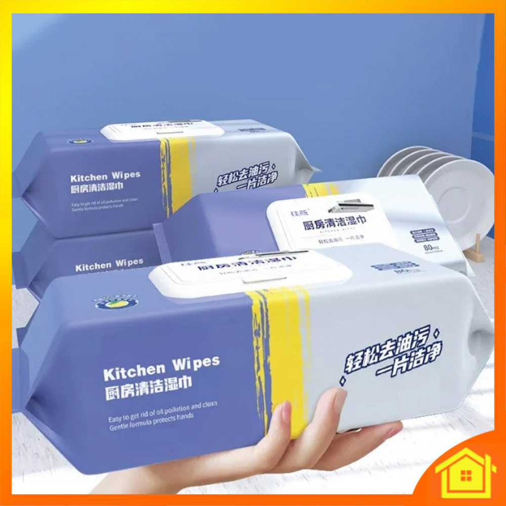 Wet Tissue Kitchen Wipes 80Pcs Disposable Towel Wet Non Alcohol Tisu ...