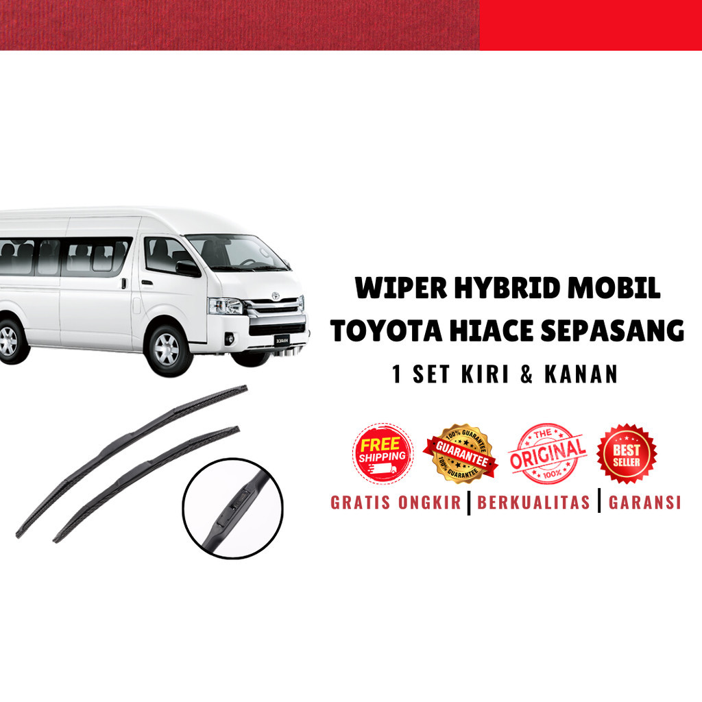 Toyota Hiace Car Hybrid Wiper 1 Set Left and Right Premium Rubber Blade ...