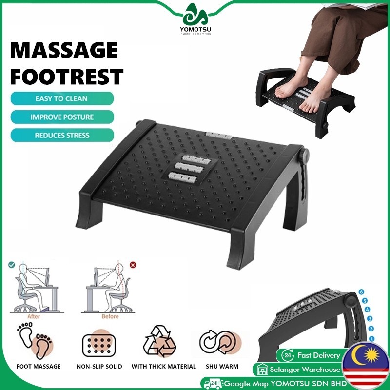 Adjustable Footrest Office Foot Rest Stool Creative Massaging Function ...
