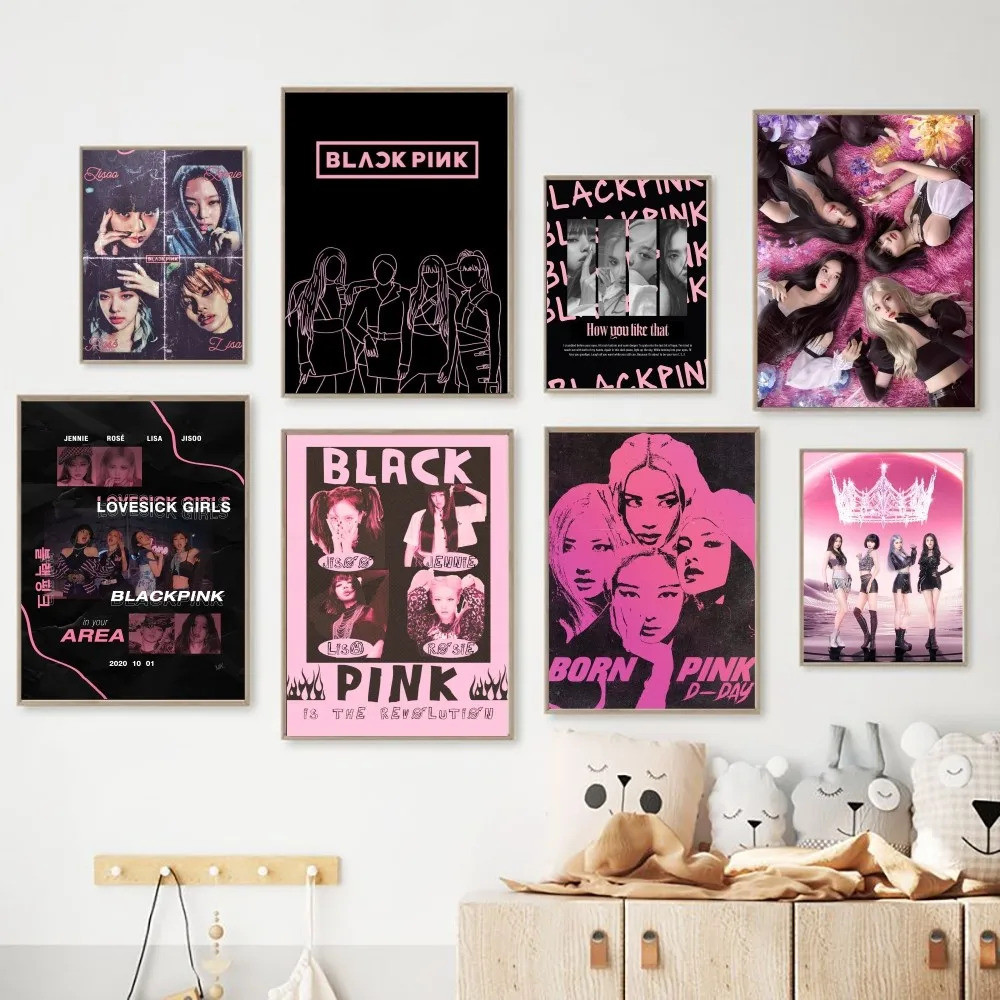 Kpop-Blackpink Poster Posters Kraft Paper Vintage Poster Wall Art ...
