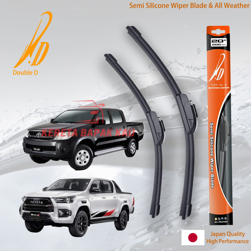 TOYOTA Hilux VIGO / REVO / ROGUE Double D SEMI SILICONE Wiper Blade ...