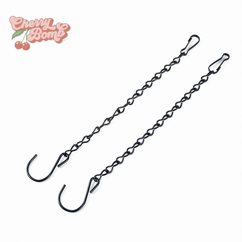 (Cherry Bomb) Black Hanging Chains Flower Pot Bird Feeders Ornaments ...