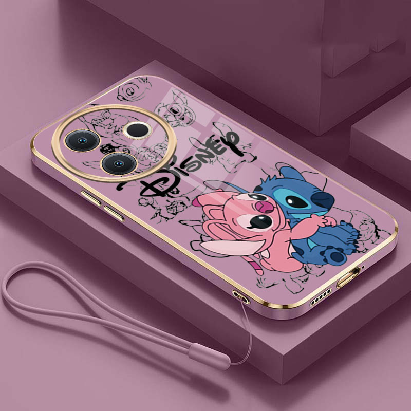 Vivo Y29 Y39 5G y29 Stitch Glossy Plating Protective Case Couple Series ...