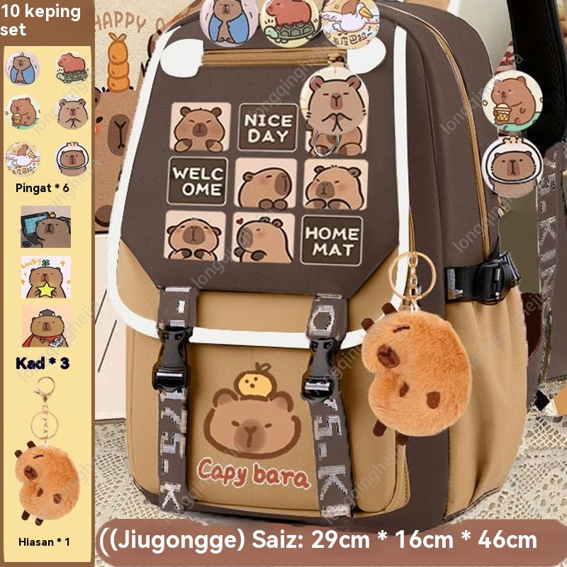 Capybara Water Pig Backpack Comel!【Large Capacity 30L】Spine Protection ...