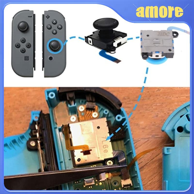 amo Black 3D Analog Joystick Stick Button Sensor Module for Swicth Joy ...