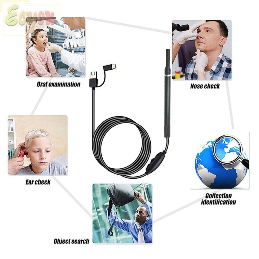 ECYOU Ear Camera Scope Micro Endoscopic Camera Visible Mobile Otoscope ...