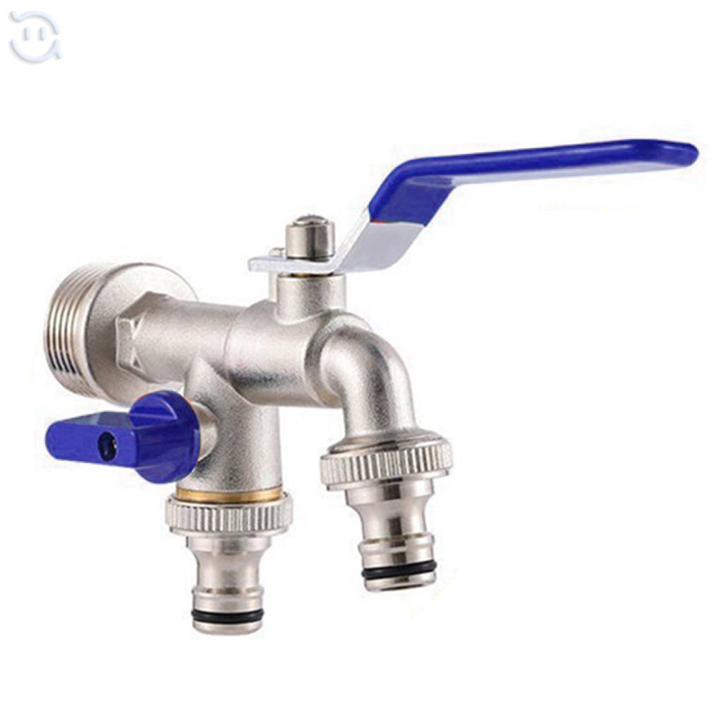 TTLIFE Double Head Water Faucet 1/2'' 3/4'' Water Splitter Connector ...