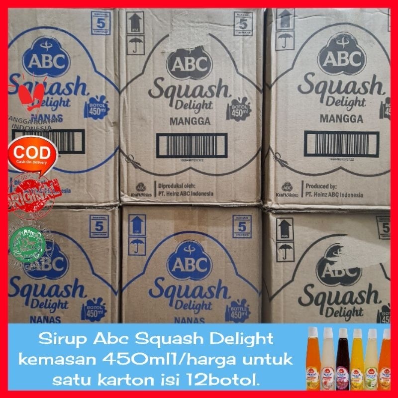 Sirup Abc Squash Delight kemasan 450ml/harga untuk satu karton isi ...