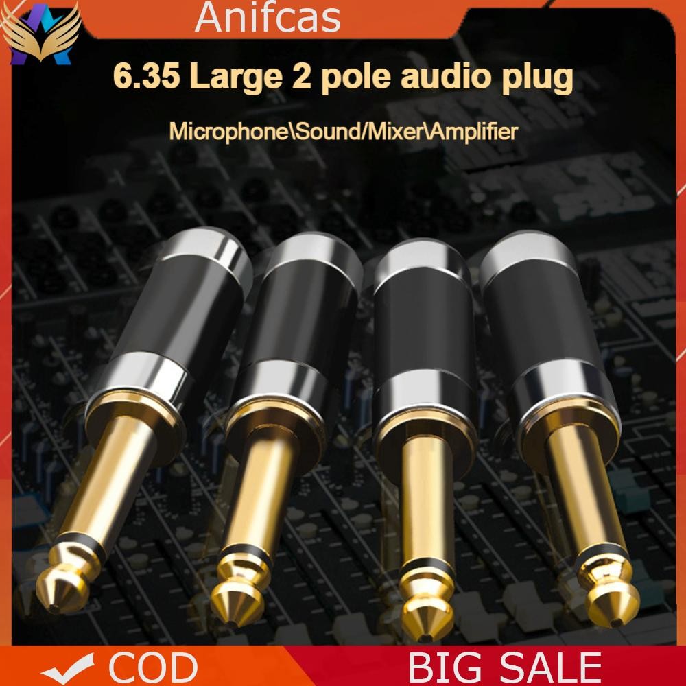6.35mm 6.5mm Connector Mono Audio Plug 6.35mm Mono Male Jack Solder ...