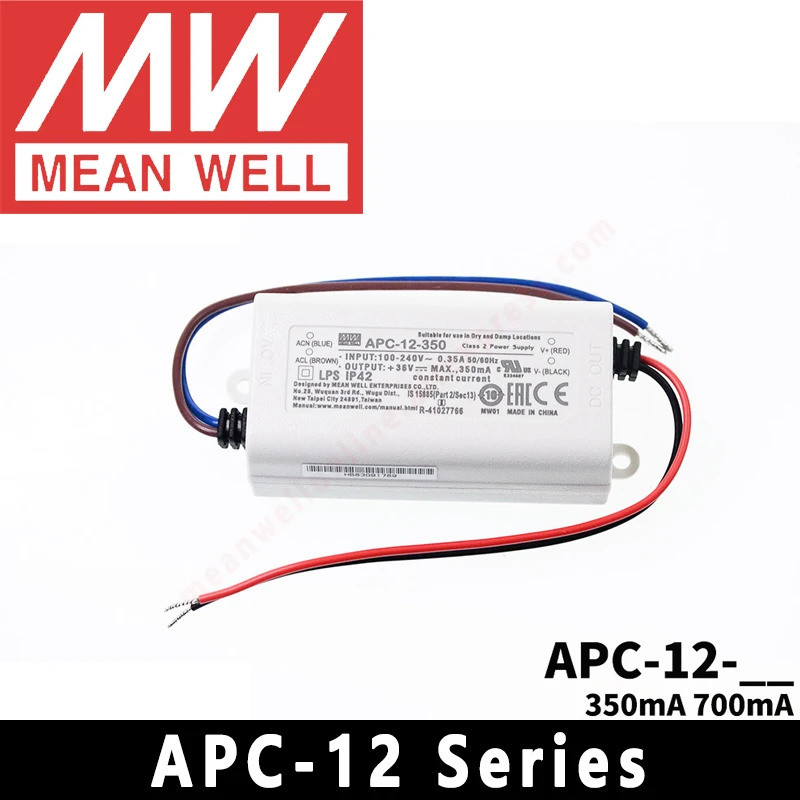 Meanwell LED Driver APC-12 Series 350mA/700mA meanwel LED Transformer ...