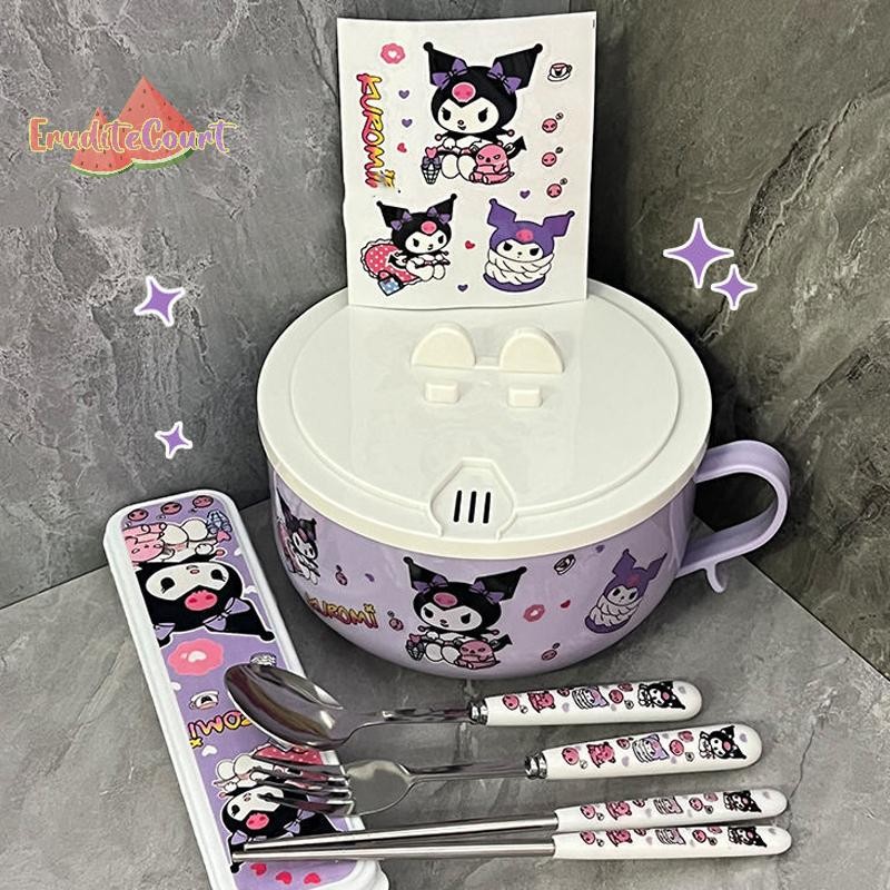 [ECM] Sanrio Kuromi Instant Noodle Bowl Cartoon Stainless Steel Rice ...