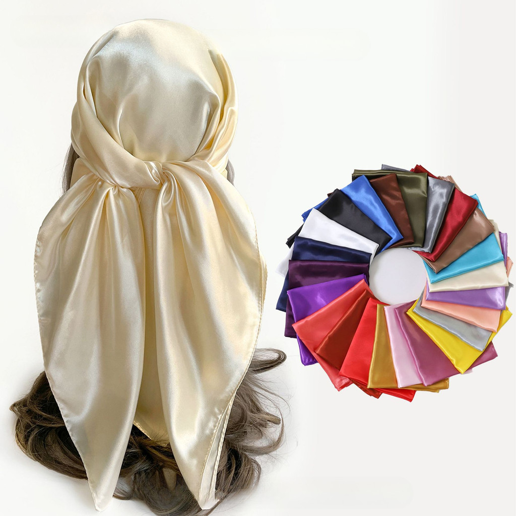 Tudung Bawal Satin Plain Hijab Msia Tudung Satin Muslim Square Hijab ...