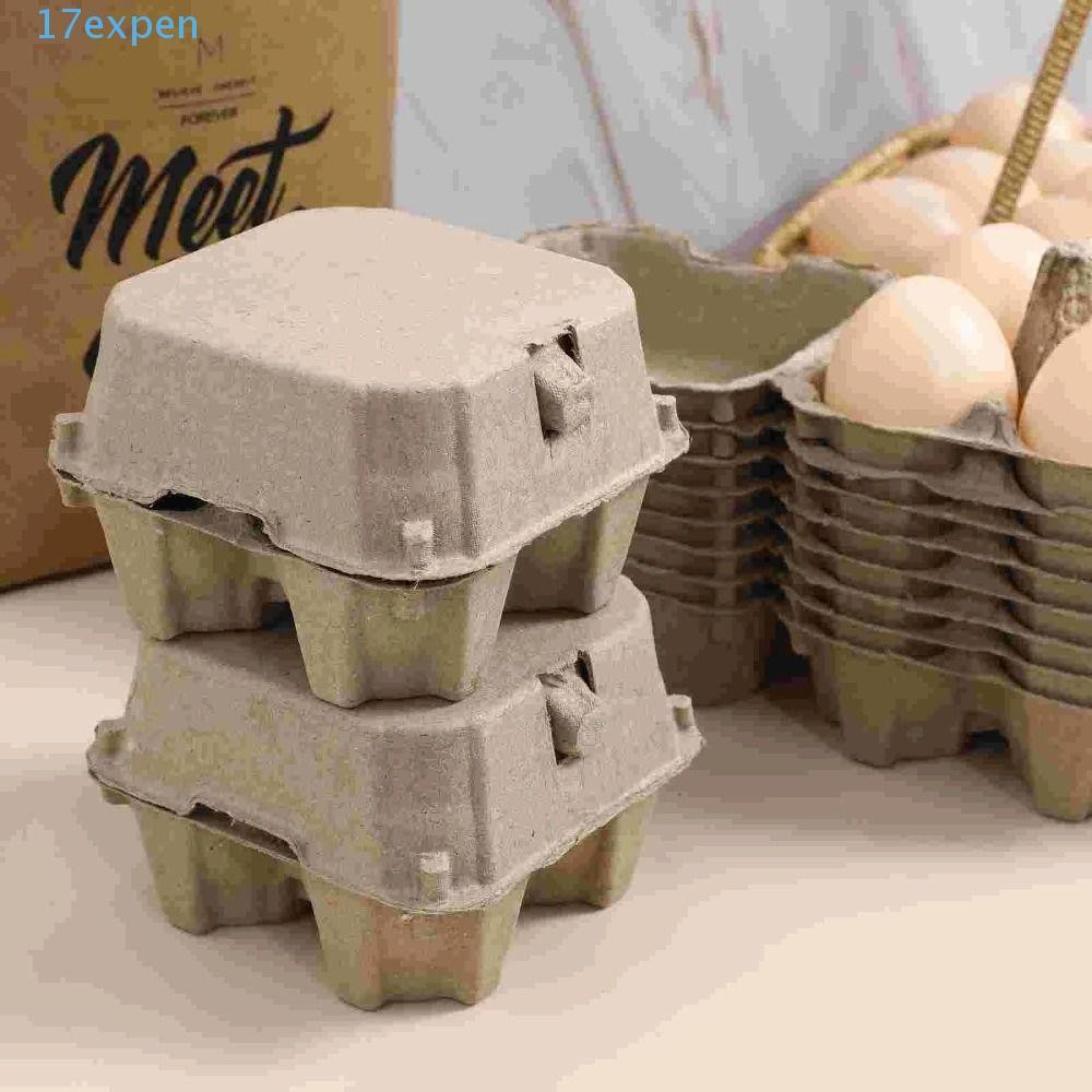 EXPEN 10Pcs Paper Pulp Egg Cartons, Stackable Space Saving Chicken Eggs Tray, Creative Reusable ...