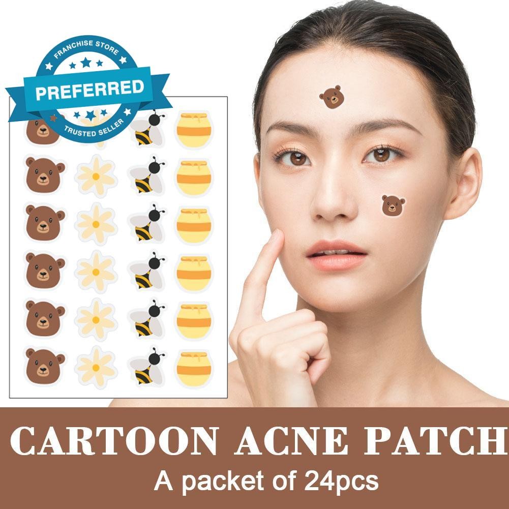 Bear Bee Cute Cartoon Invisible Acne Removal Beauty Stickers Acne Face ...