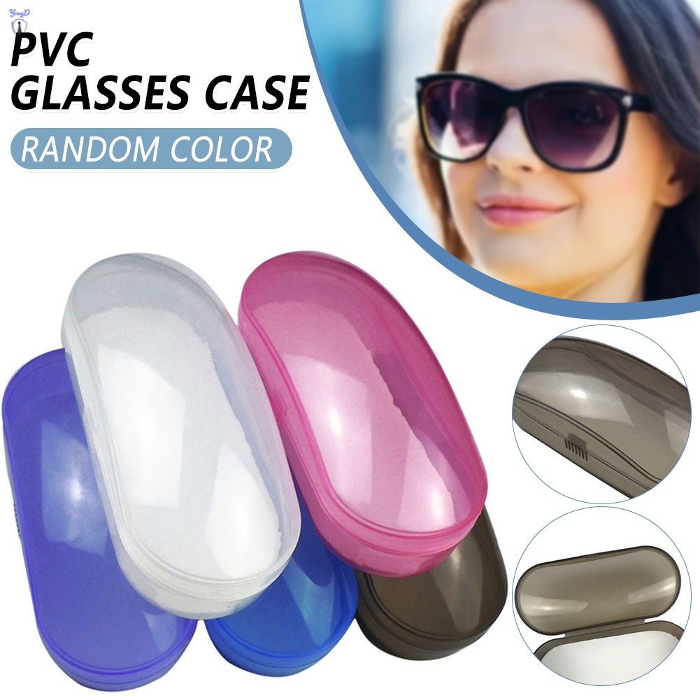 JI8 Hard Eyeglass Case Compression Resistant Horizontal Clear Plastic ...