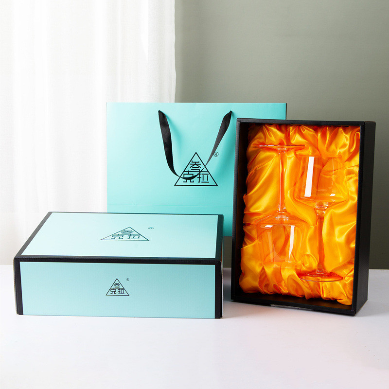 2 Set Hadiah Gelas Wain Merah Mewah Gelas Batang Kaca Kristal Gelas ...