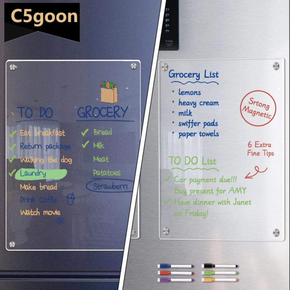 C5GOON Magnetic Transparent Acrylic Week Plan Message Board Fridge ...
