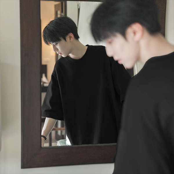 baju tshirt lelaki baju oversize lelaki T-shirt berat bahu Amerika ...