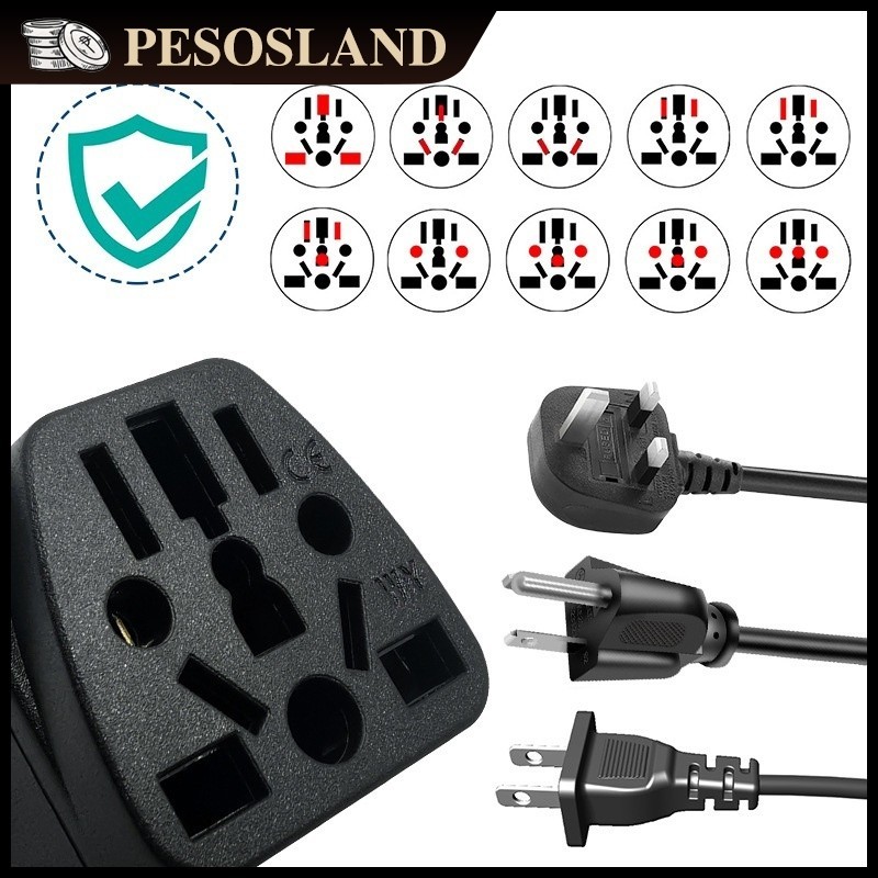 WY-6 Universal Travel Adapter IEC Type I Plug Two Flat Plugs Power ...