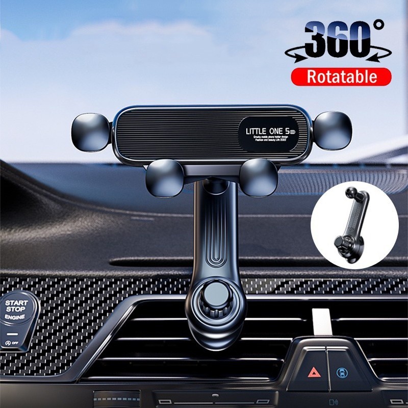 【Gadget Terbaik】Car phone holder 360° rotation angle clip-on ...