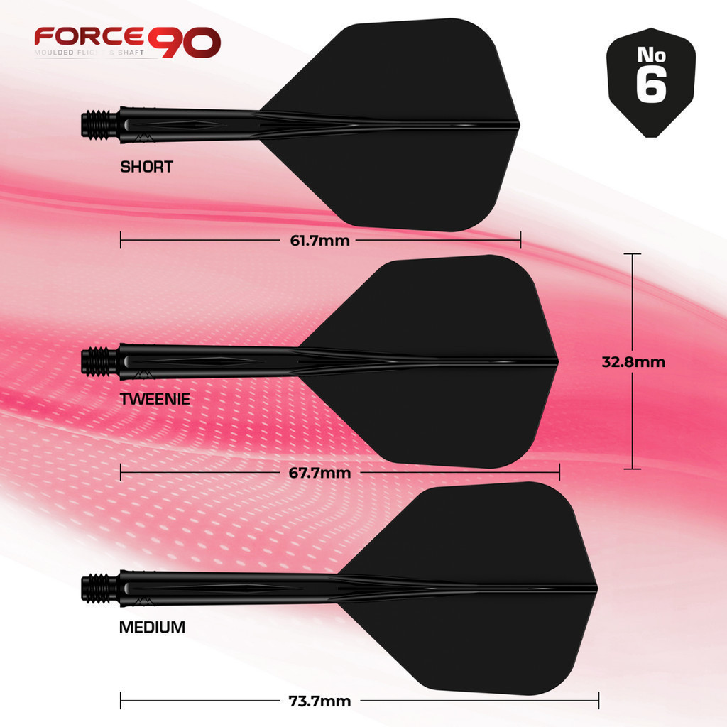 Mission Darts Flight - FORCE 90 No.2/No.6/Slim Hard Material Integrated ...