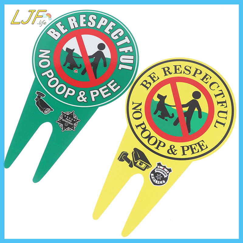 LJF Double Sided No Pooping Dog Sign No Peeing Dog Sign With Stake ...