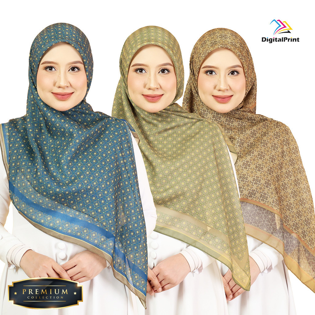 Tudung Bawal Corak Cotton Original Bidang 45 | Bawal Cotton Voil ...