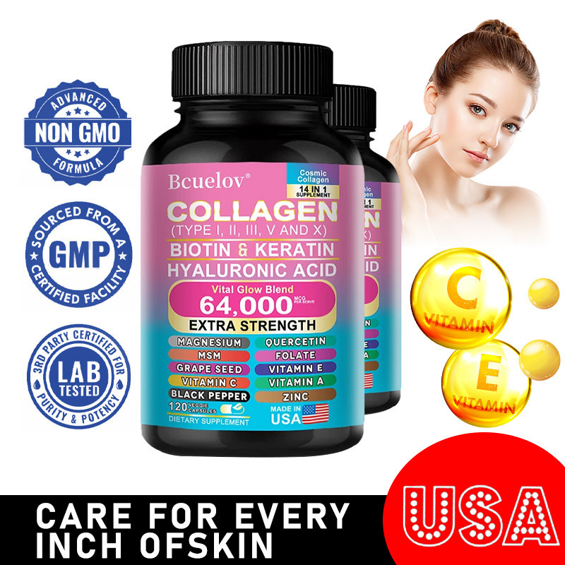14-in-1 Collagen Supplement | Multi-Collagen with Vitamin C and Biotin ...