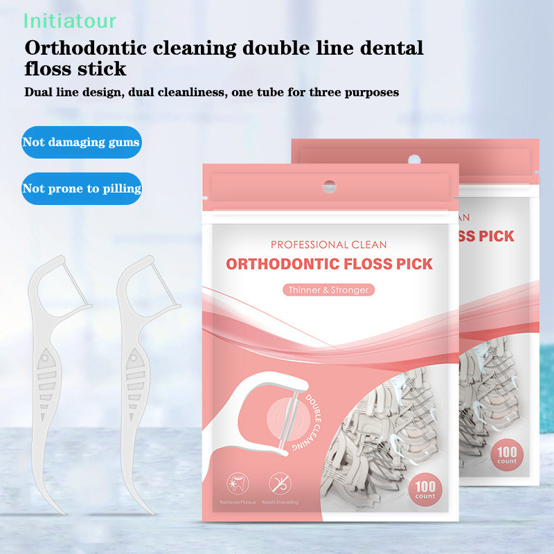 Initiatour 100pcs/Pack Orthodontic Floss Bar Steel Wire Slot Floss For ...