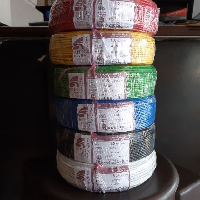 1 Meter Mega Kabel 1.5mm 2.5mm Insulated PVC 100% Pure Copper Cable ...