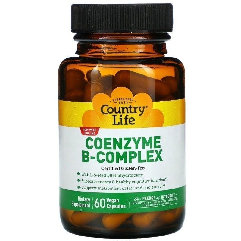 Country Life, Coenzyme B-Complex, 60/120/240 Vegan Capsules | Shopee ...