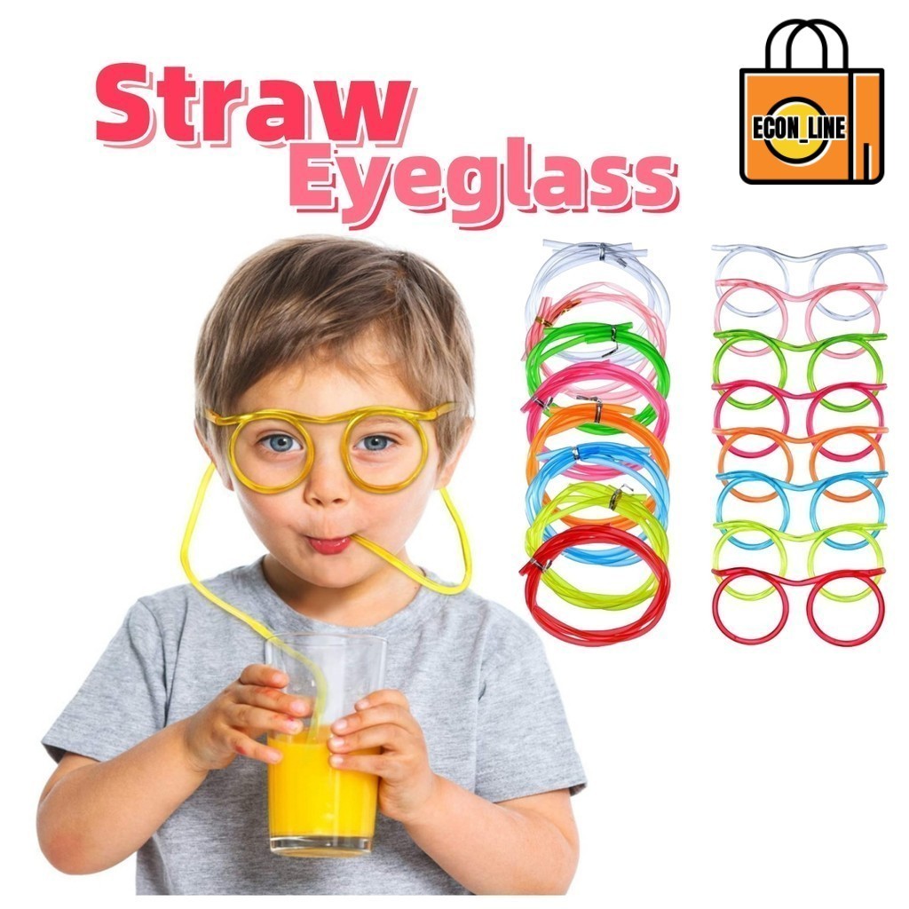 Drinking Straw Eyeglass Non Toxic Flexible Detachable Long Plastic ...