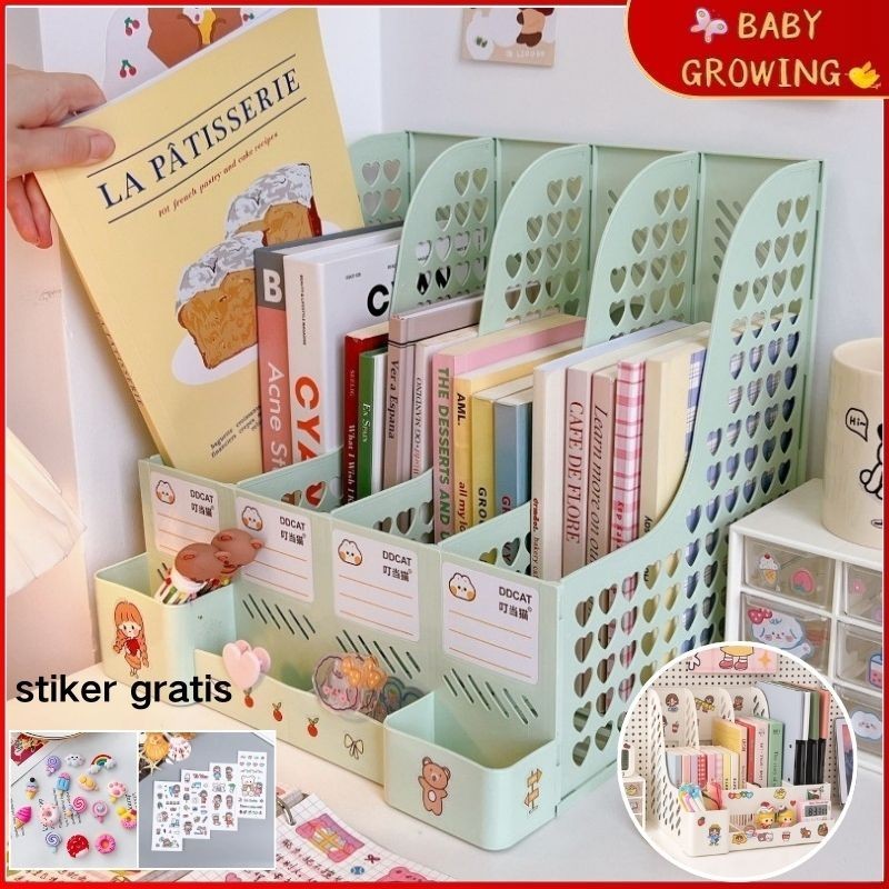 Desktop Organizer File Organizer Bookshelf File Storage Divider Pen ...