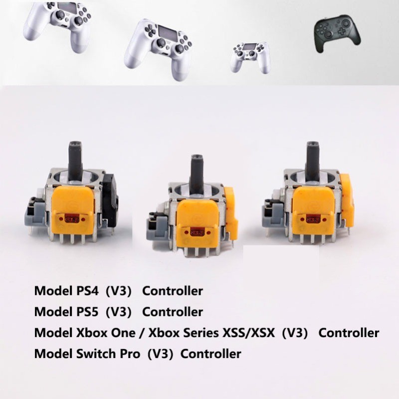 2PCS 3D Analog Hall Effect Joystick for Xbox One PS4 PS5 3D Electromagnetic Analog Stick ...