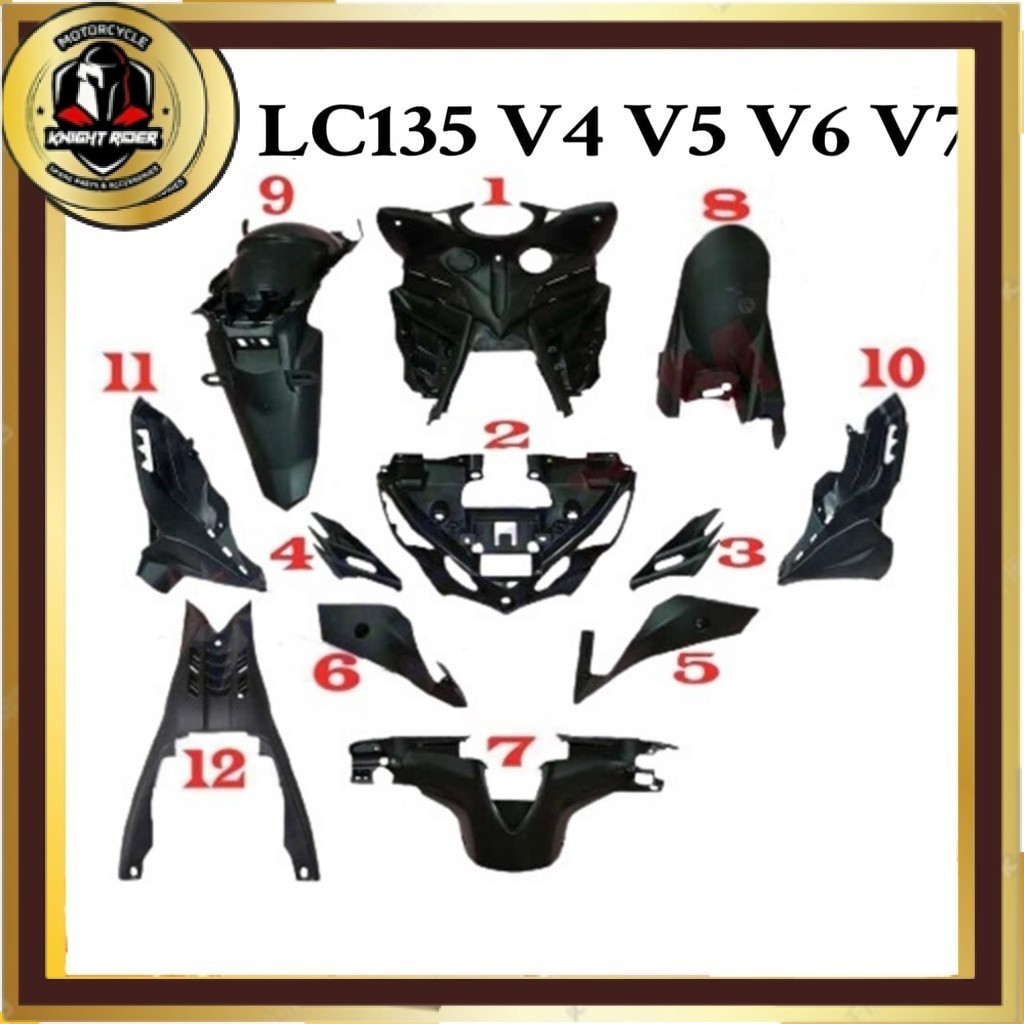 12 PCS HLD INNER COVER LC135 V2 LC135 V4 V5 V6 V7 BLACK MOTOR ACCESSORIES LC135 COVER SET SET ...