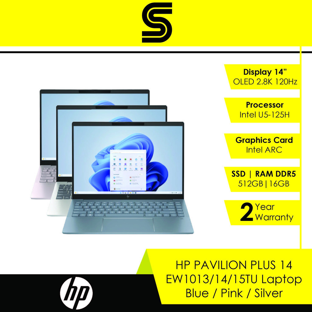 HP PAVILION PLUS 14 EW1013/14/15TU Laptop (14" OLED 2.8K/120Hz/U5-125H ...