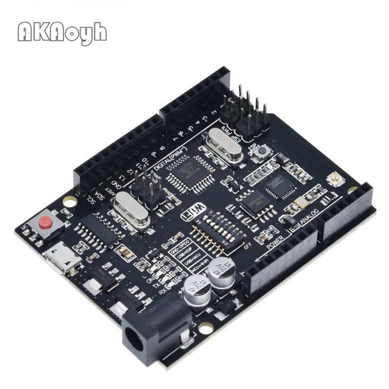UNO+WiFi R3 ATmega328P+ESP8266 (32Mb memory), USB-TTL CH340G. Compatible for Arduino Uno ...