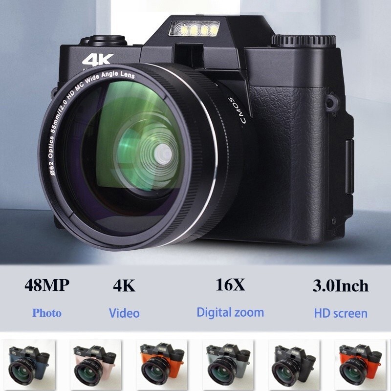 4K Digital Camera 48MP Kids Camera 16X Zoom Retro Miniature SLR Camera ...