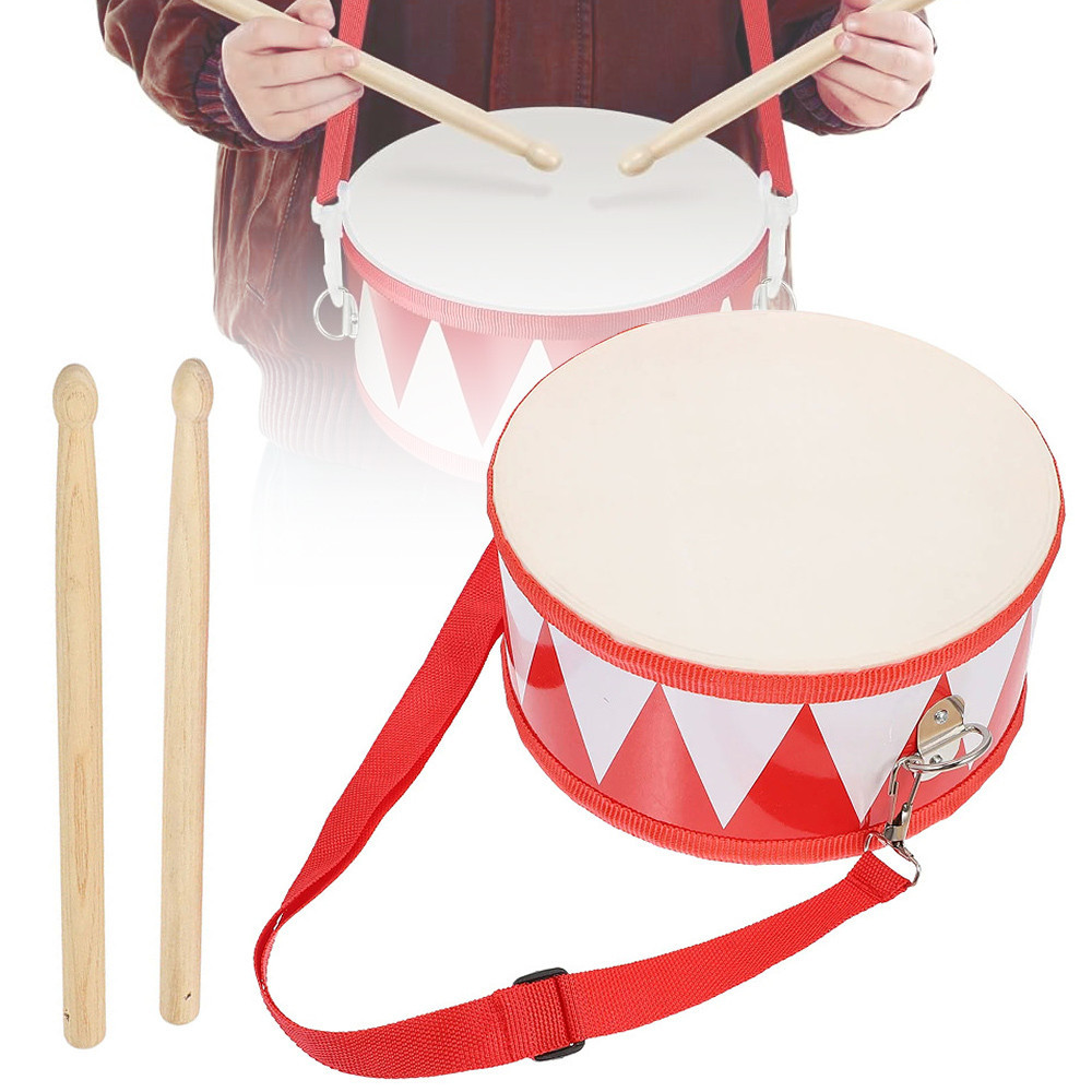 8 Inch Wooden Toy Educational Kids Drum Double Sided Small Snare Drum ...