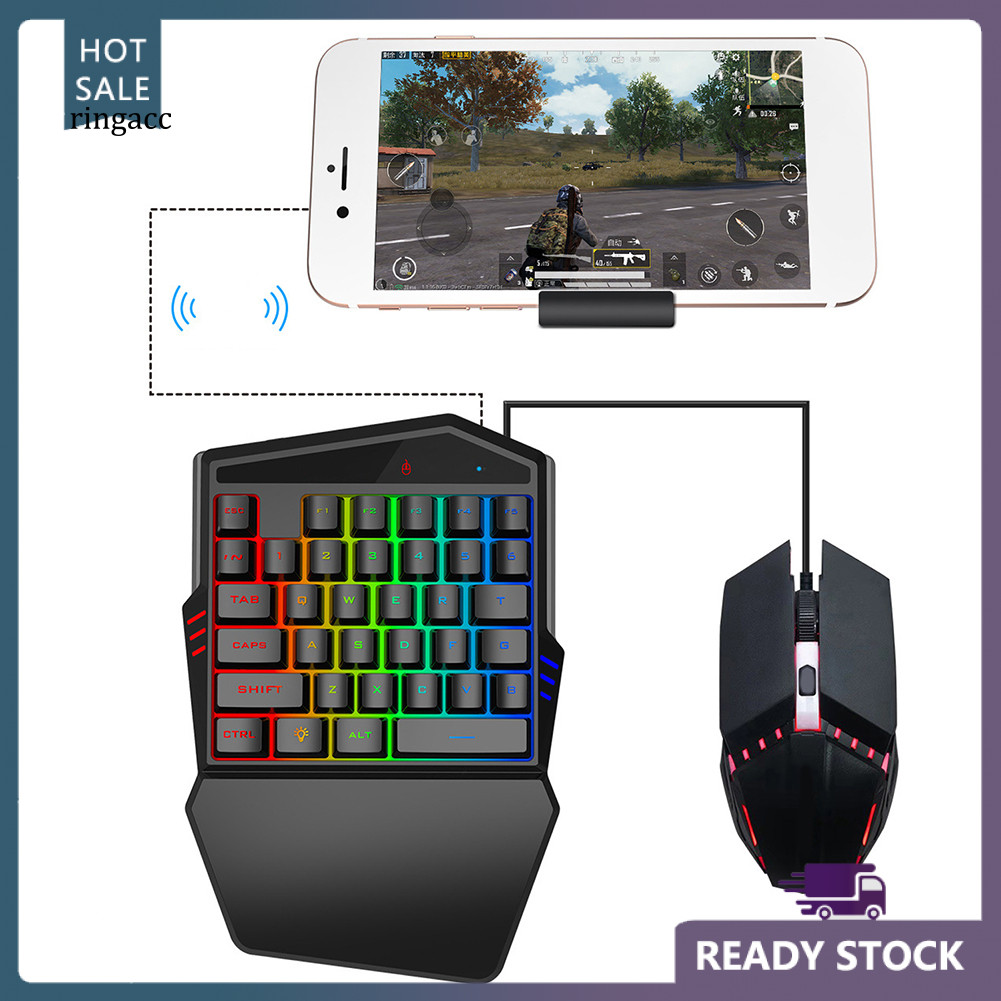 RGA Mini Ergonomic 35 Keys Backlight USB One-Handed Gaming Keypad ...