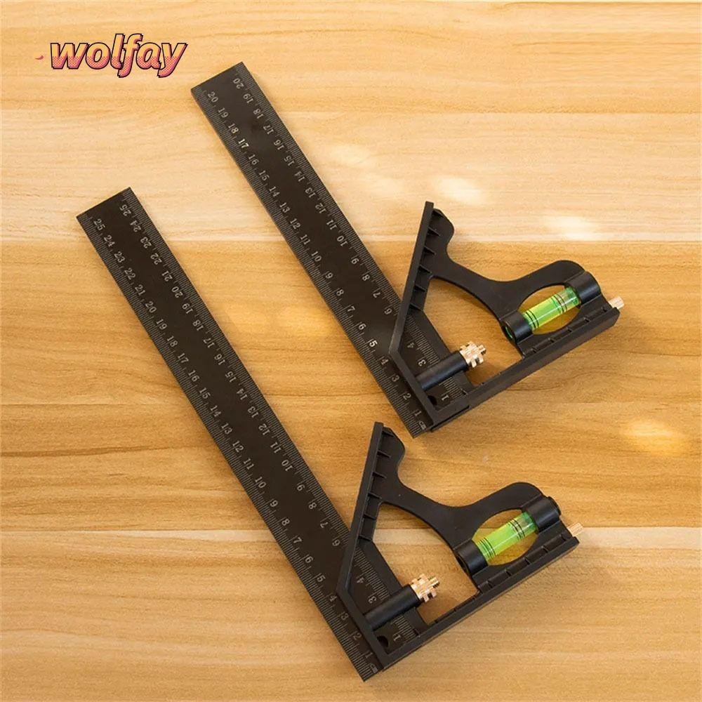 WOLFAY Combination Right Angle Ruler, 15/20/25cm 45 / 90 Degree Level ...