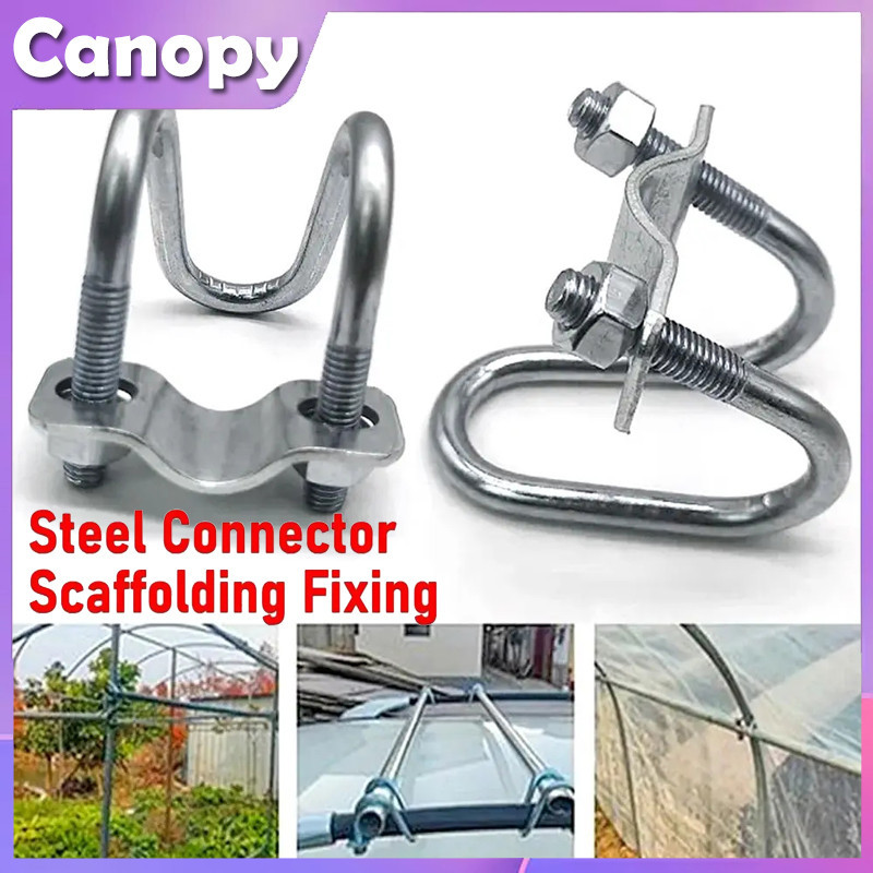 Galvanized Double Pipe Clamp U-shaped Screw Cross Bolt Steel Pipe ...