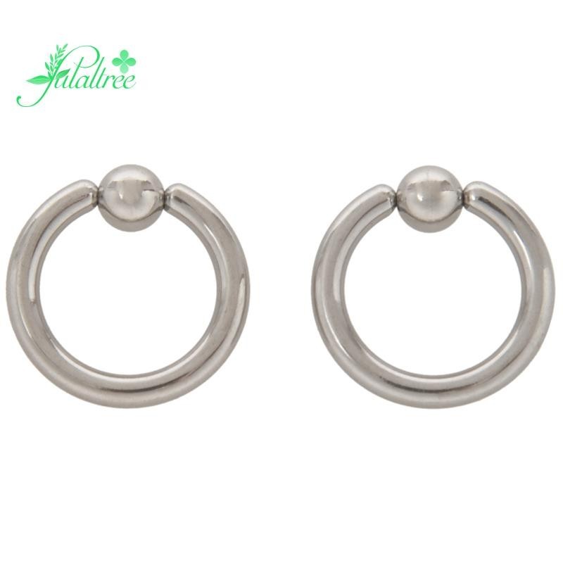 1 Pair Stainless Steel Captive Bead Ear Rings Hoop Studs Piercing ...