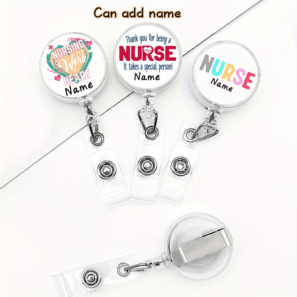 Nurse Pattern Custom Name Scalable Nurse Emblem Bracket Durable ...