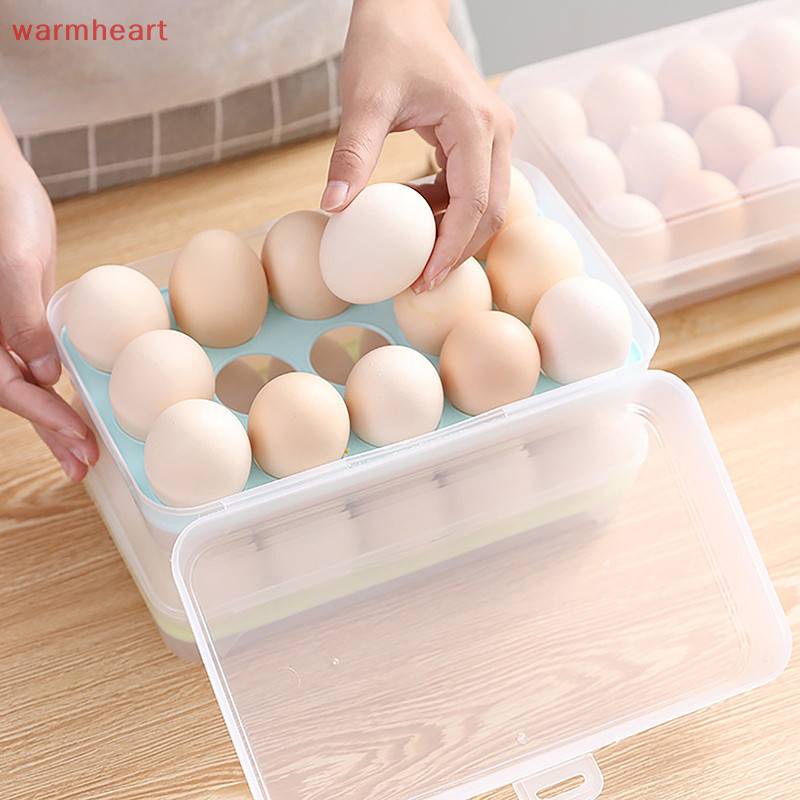 (warmheart) 15 Grids Egg Storage Box Egg Carton PP Case Egg Box Tray ...