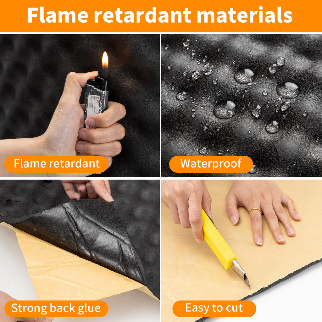 New 100/200*50*2cm Car Sound Deadening Studio Acoustic Absorption ...