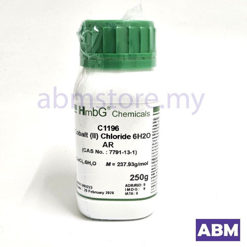 Cobalt 2 Chloride Hexahydrate AR, HmbG (250g) CAS No 7791-13-1 | Shopee ...
