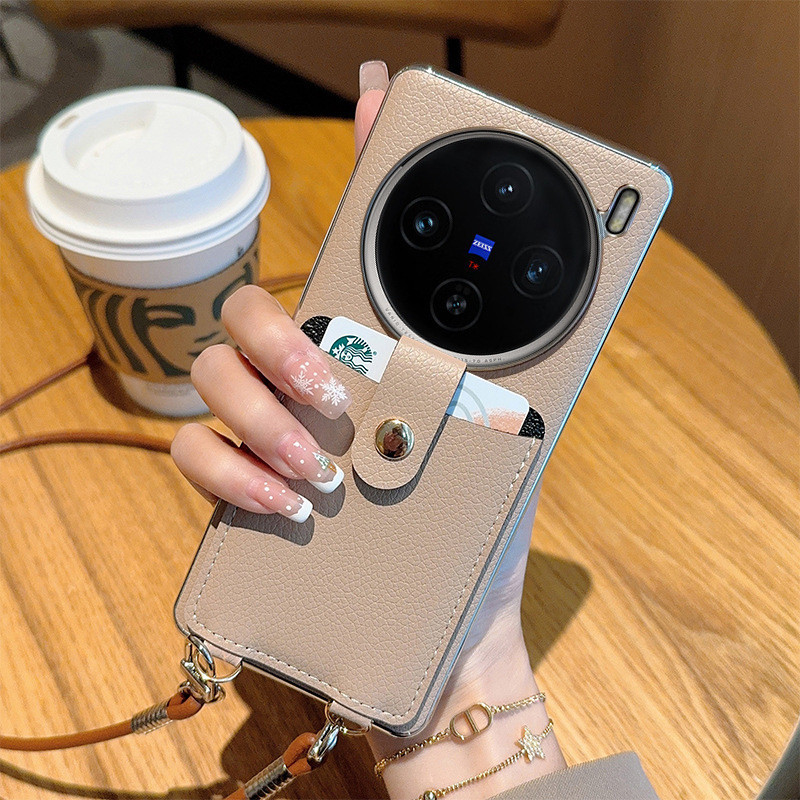 Crossbody Strap Luxury Leather Case for Vivo X200 Pro Mini X100s X100 Ultra Aluminium Camera Len ...